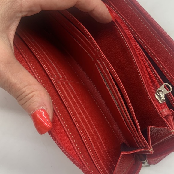 Levenger | Bags | Levenger Red Leather Wallet | Poshmark